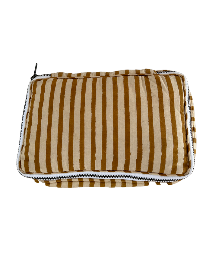 Mustard stripe Toiletry Pouch – MaisonM